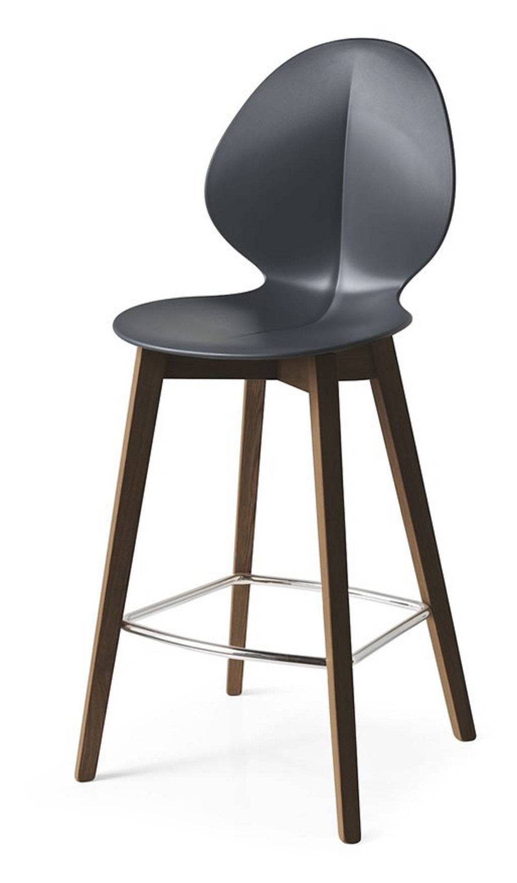 Basil Leather Stool with wood Legs By Calligaris - Beadle Crome Interiors
