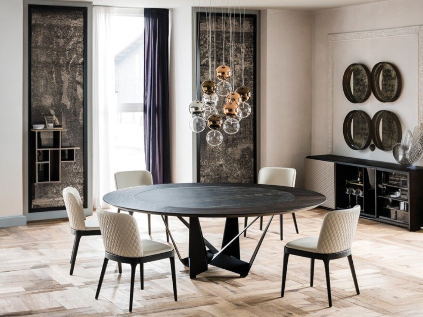 Skorpio Round Ker-Wood Table By Cattelan Italia - Beadle Crome Interiors