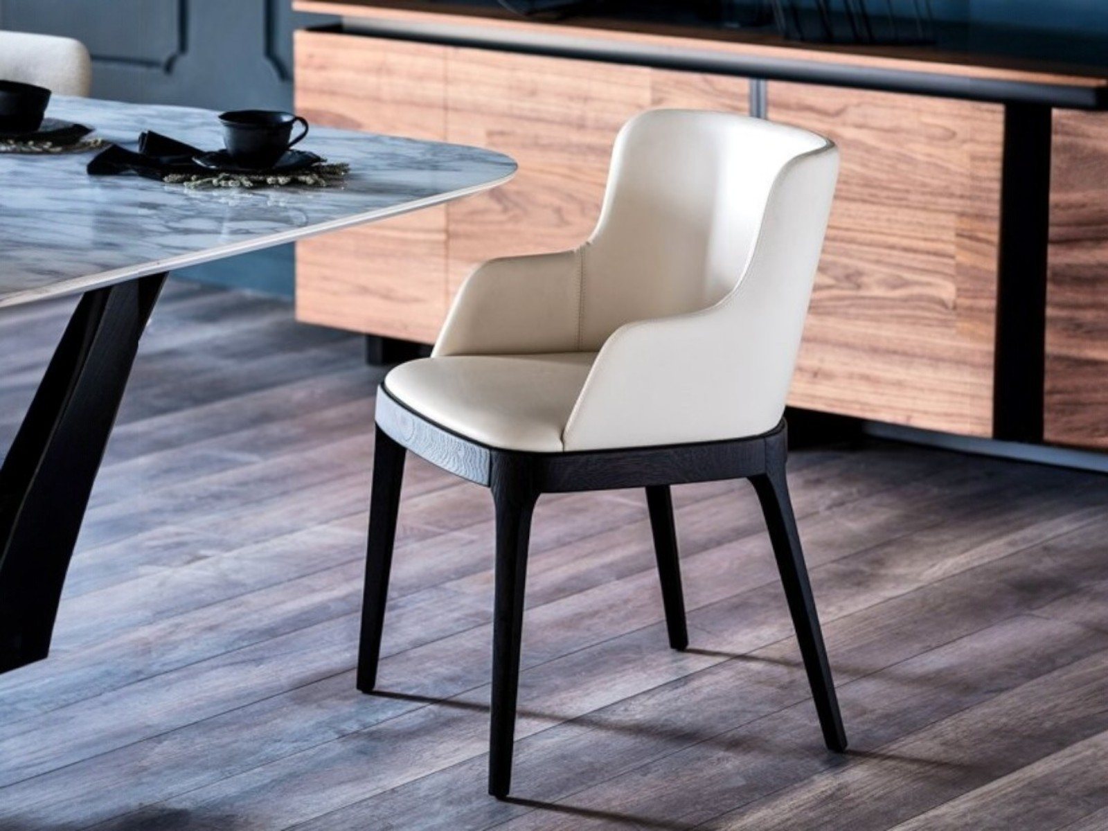 Magda Chair With Wooden Legs and Arms By Cattelan Italia - Beadle Crome ...
