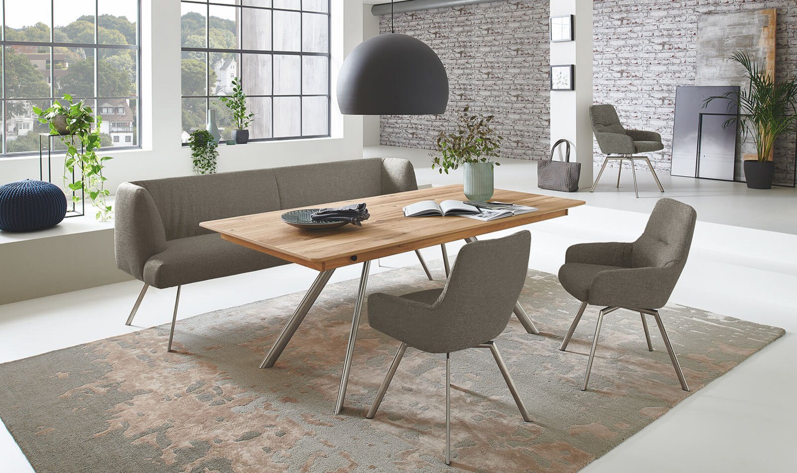 Opal With Elliptic Tube Legs Bench By Venjakob - Beadle Crome Interiors