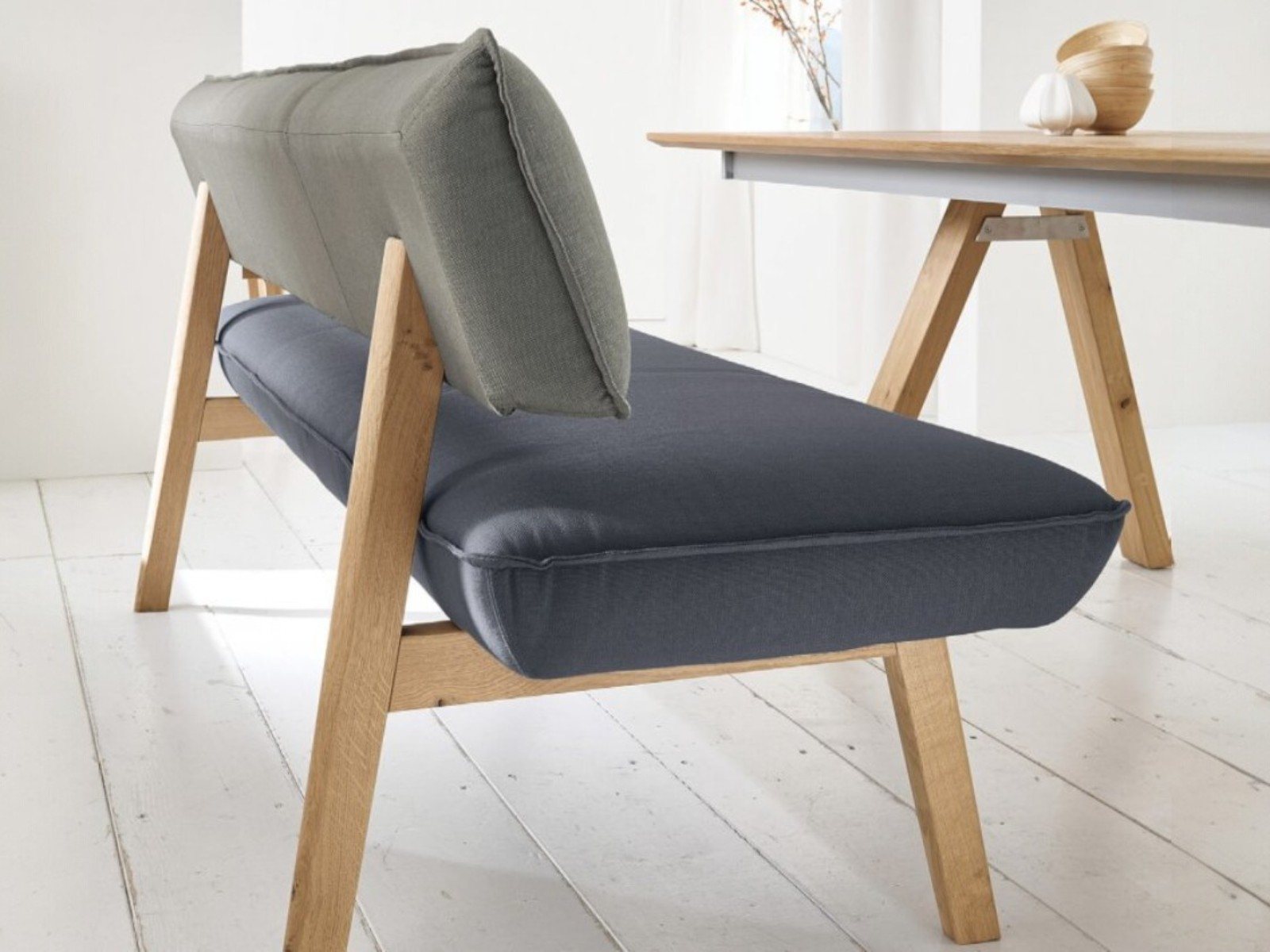 Venjakob Onyx Bench With Wooden Legs - Beadle Crome Interiors