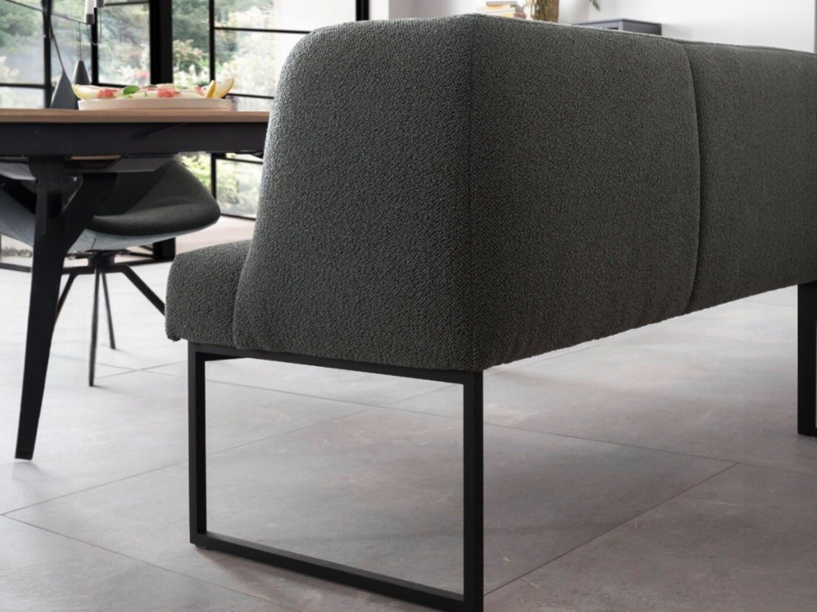 Opal With Square Tube Legs Bench By Venjakob - Beadle Crome Interiors