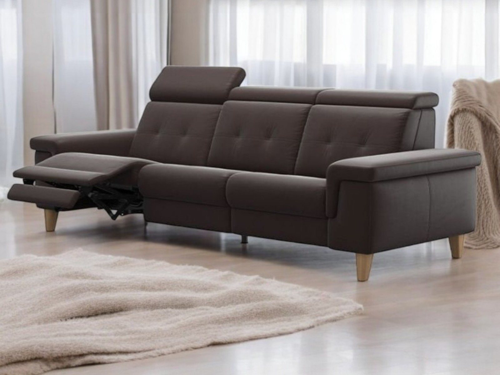 Stressless Anna 3 Seater With 3 Electric Recliners - Beadle Crome Interiors
