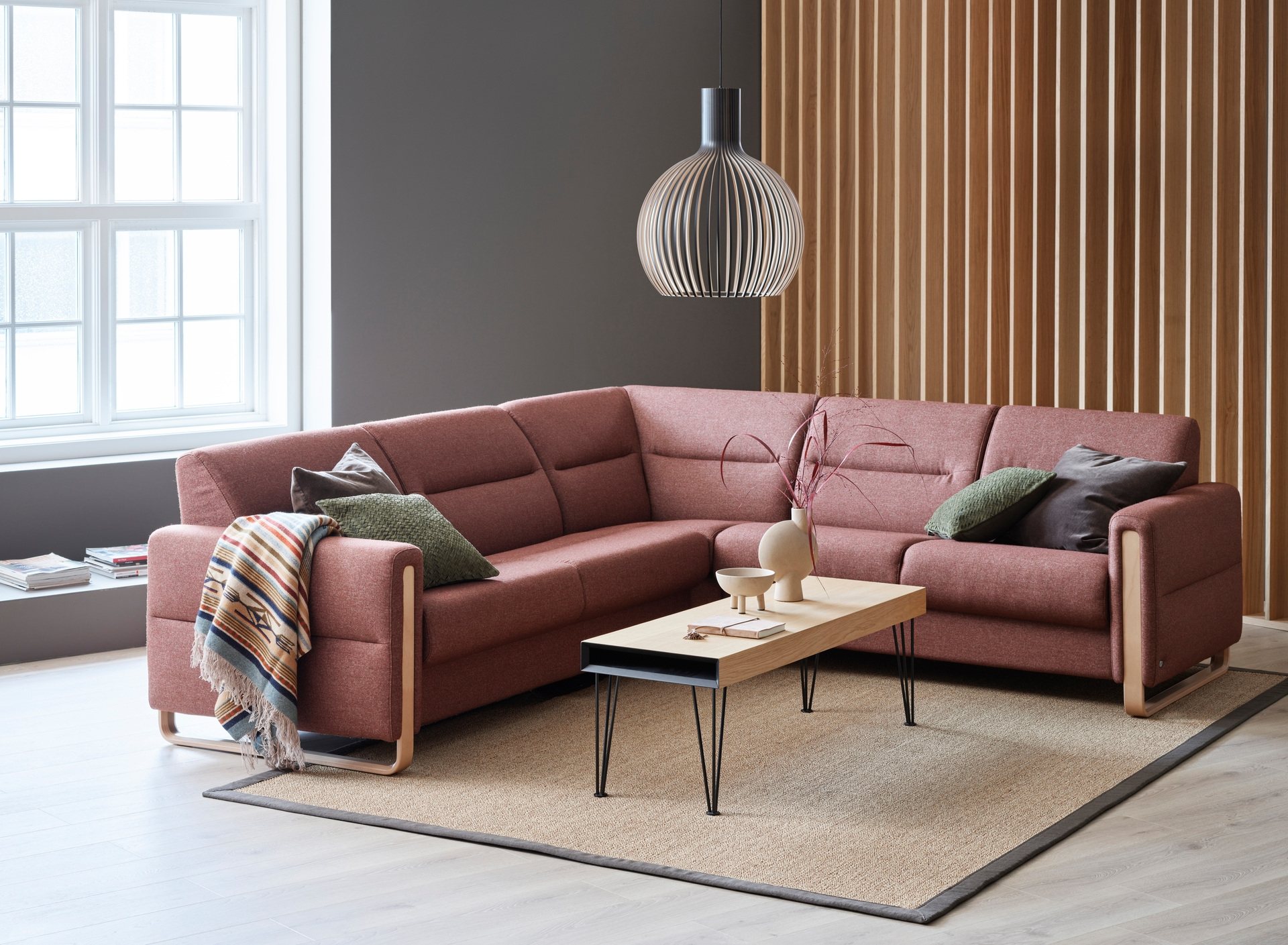 Stressless Fiona Corner Sofa With A Wooden Arm - Beadle Crome Interiors