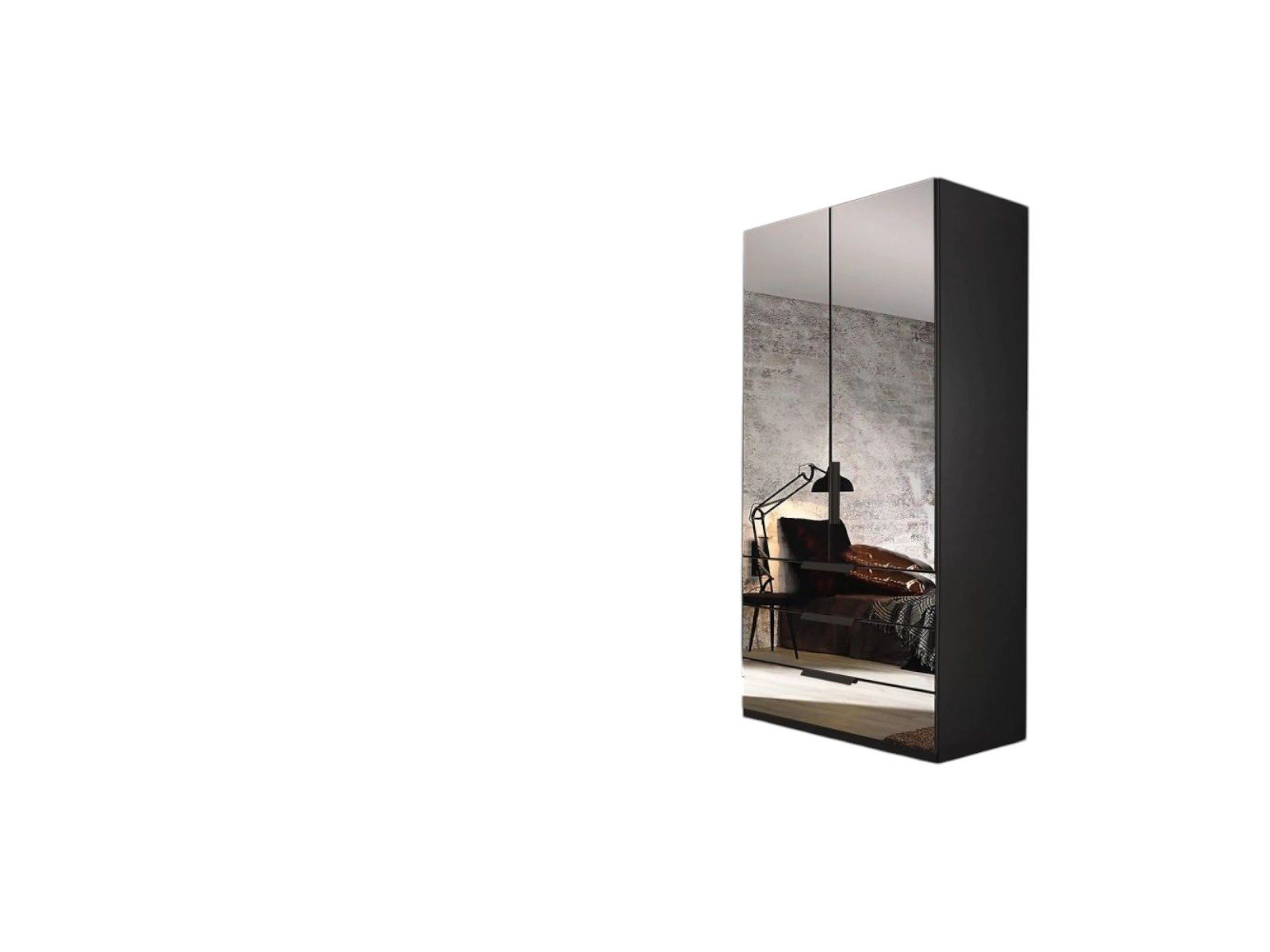 Beadle Crome Interiors Comet 2 Door Hinged Wardrobe with Mirror Fronts