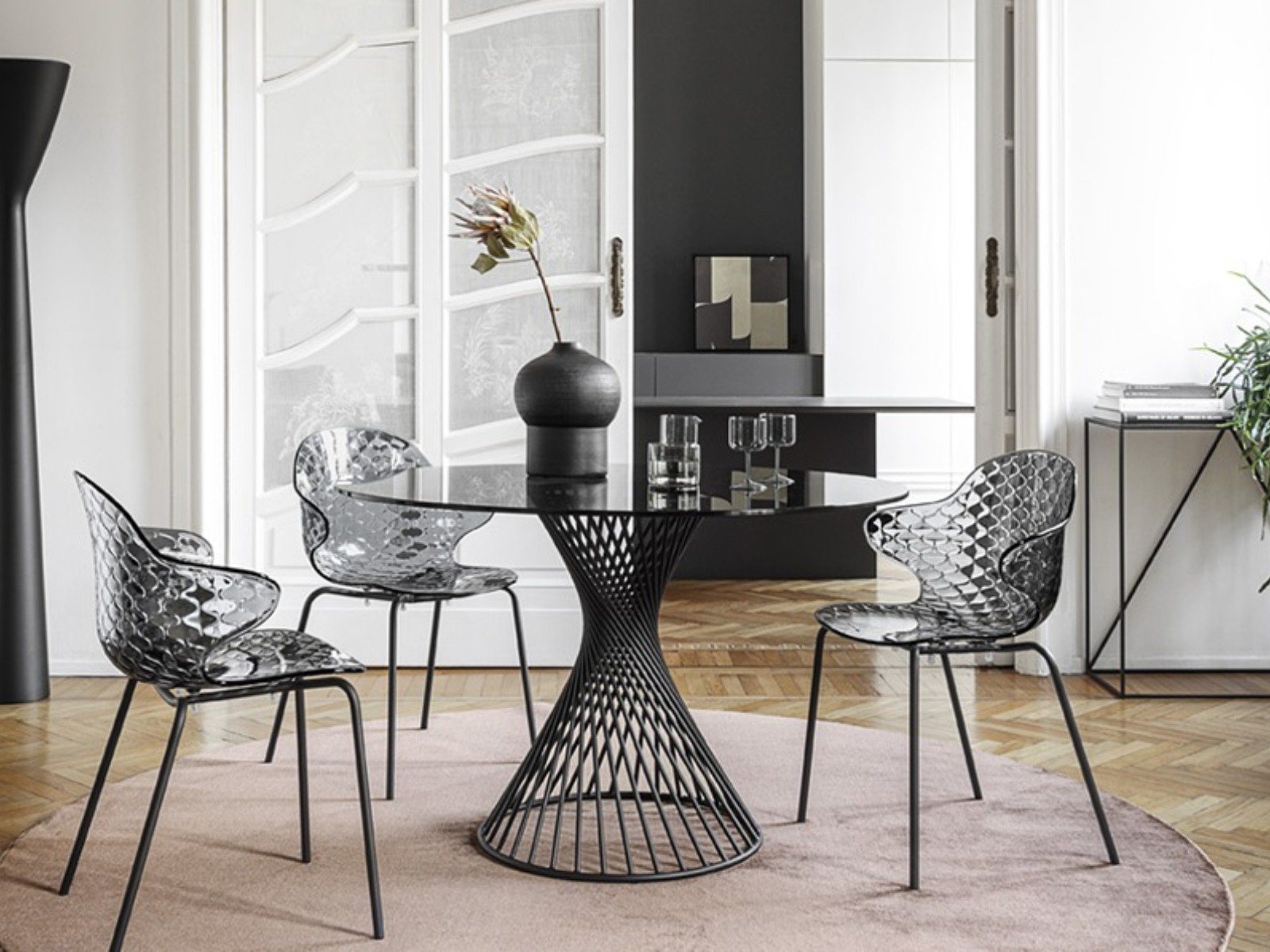 Calligaris Vortex Glass Top Table - Beadle Crome Interiors