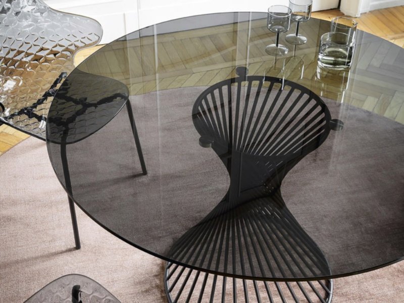 Calligaris Vortex Glass Top Table - Beadle Crome Interiors
